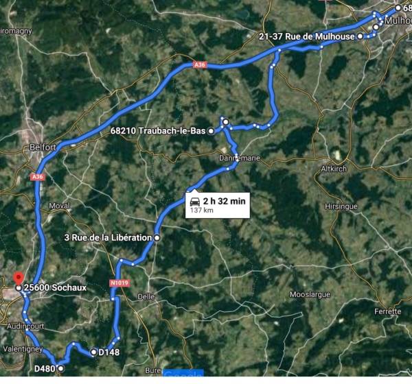 sortie-sochaux-itineraire-vendredi - Amicale 204-304